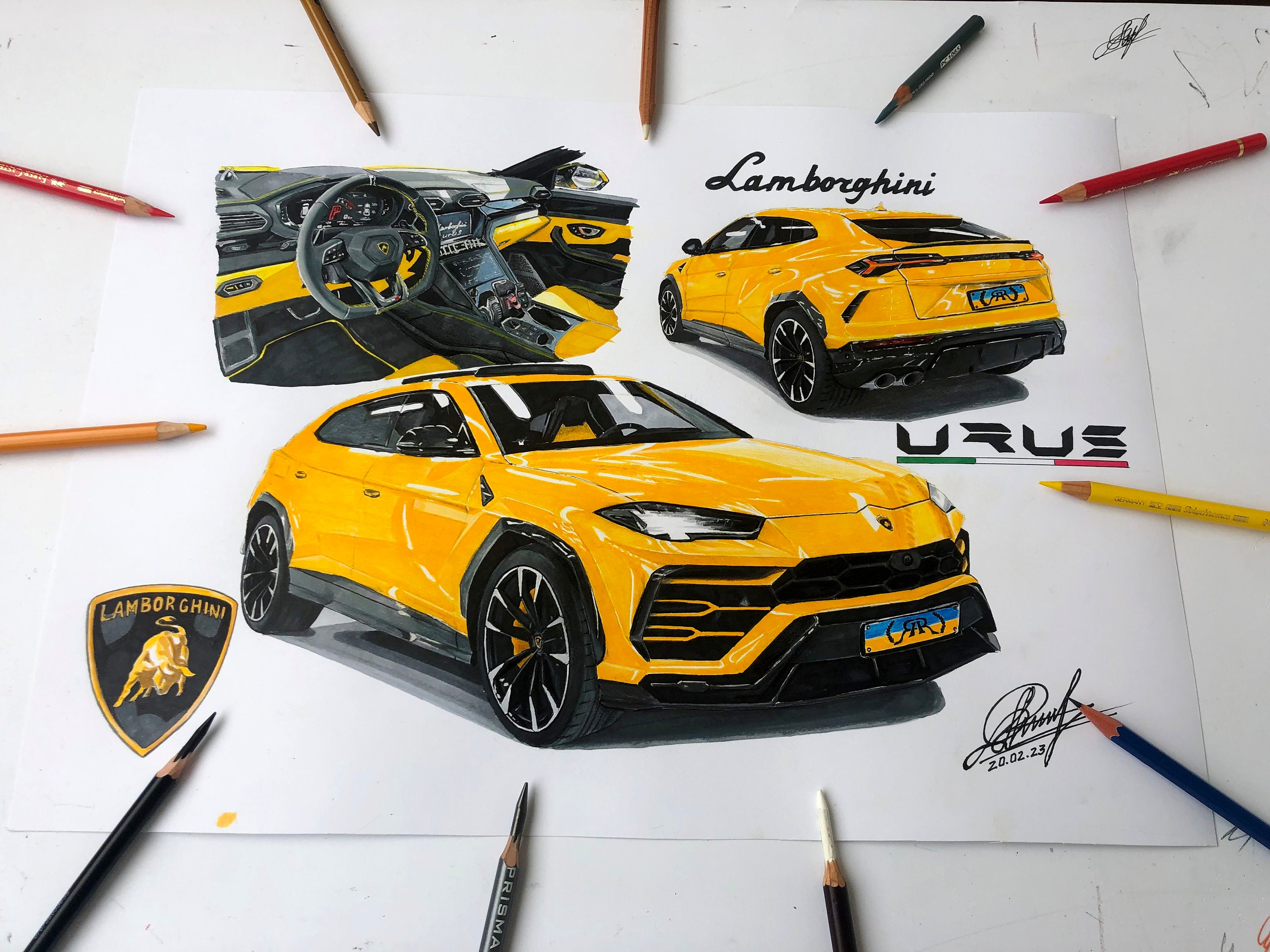 Drawing Lamborghini Urus, Urus Drawing, Realistic Urus, Pencils ...