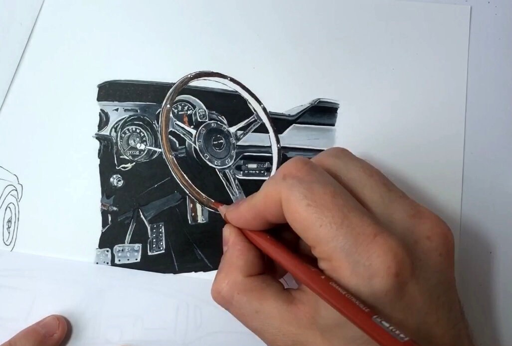Drawing Ford Mustang Shelby GT500 Eleanor, Car Drawing, Gone in 60 ...