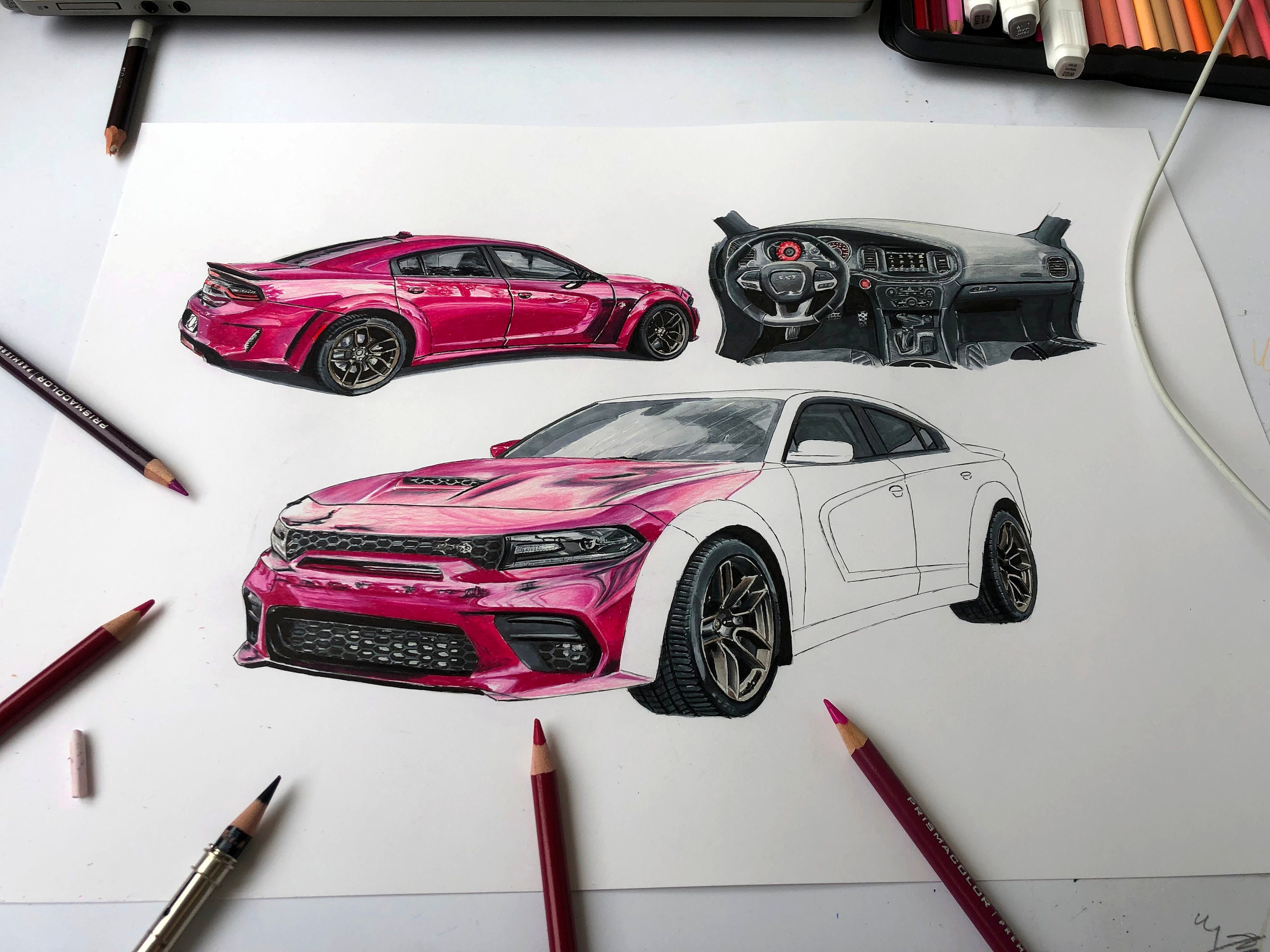 Drawing Dodge Charger Redeye, Dodge Art, Hand Drawing, Car Skatch ...