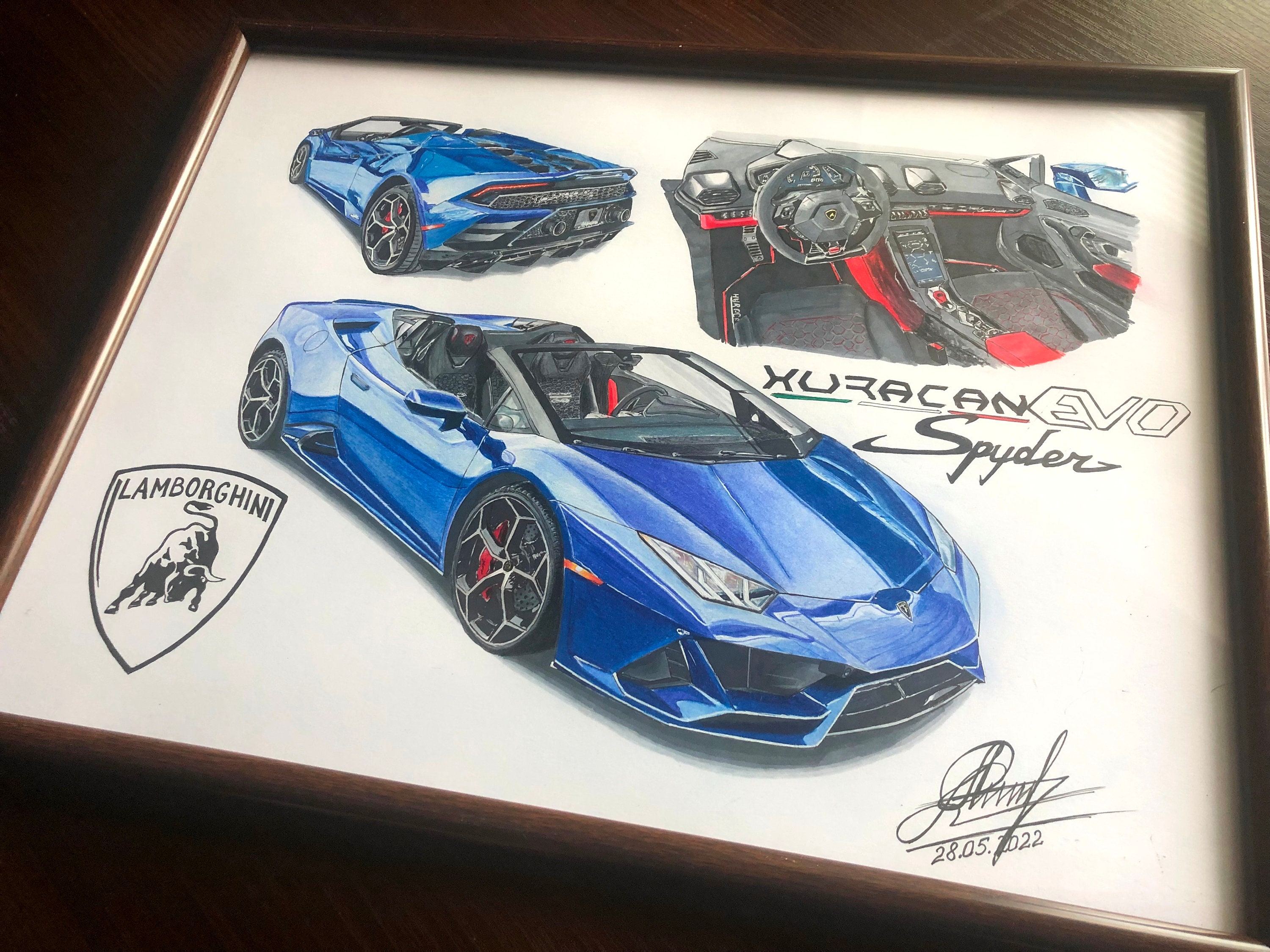 Drawing Lamborghini Huracan EVO, Lamborghini Drawing, Car Art, Hand ...