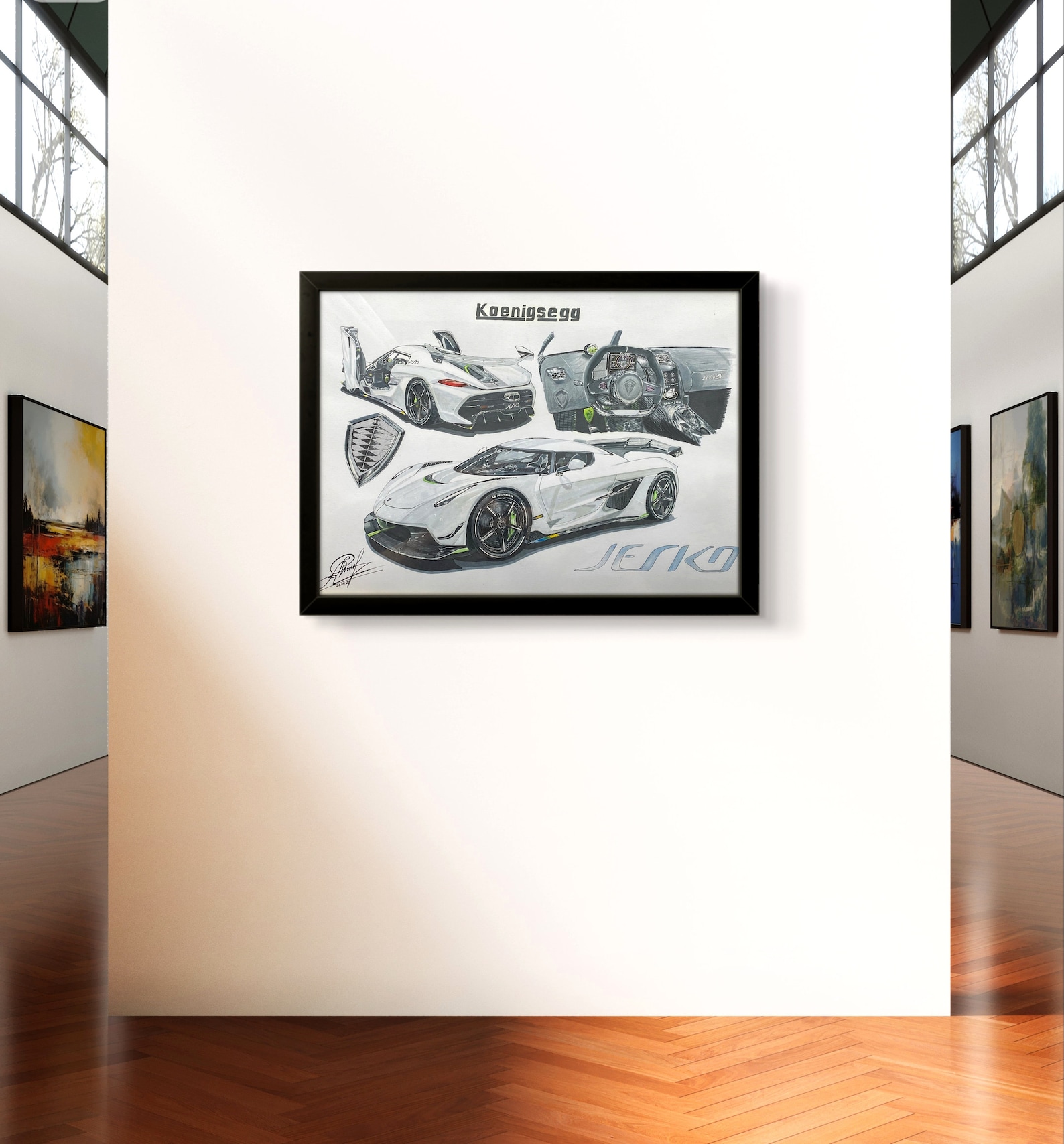 Drawing Koenigsegg Jesko, Car Drawing, Digital Art, Handmade, Hyper Car ...