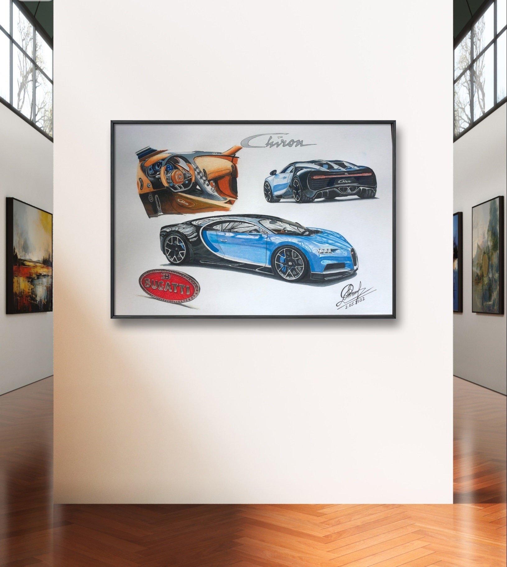 Drawing Bugatti Chiron, Blue Bugatti, Drawing Chiron, Bugatti Art ...