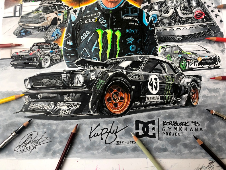 Drawing Ken Block 43, Hoonigan, Ken Block Rally, Gymkhana, Hoonitruck ...