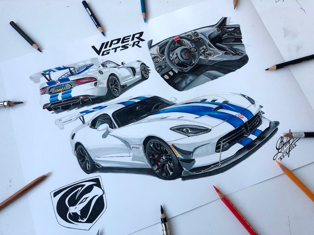 Drawing Dodge Viper, Drawing Viper GTS-R, Drawing Dodge, Viper Pencils ...
