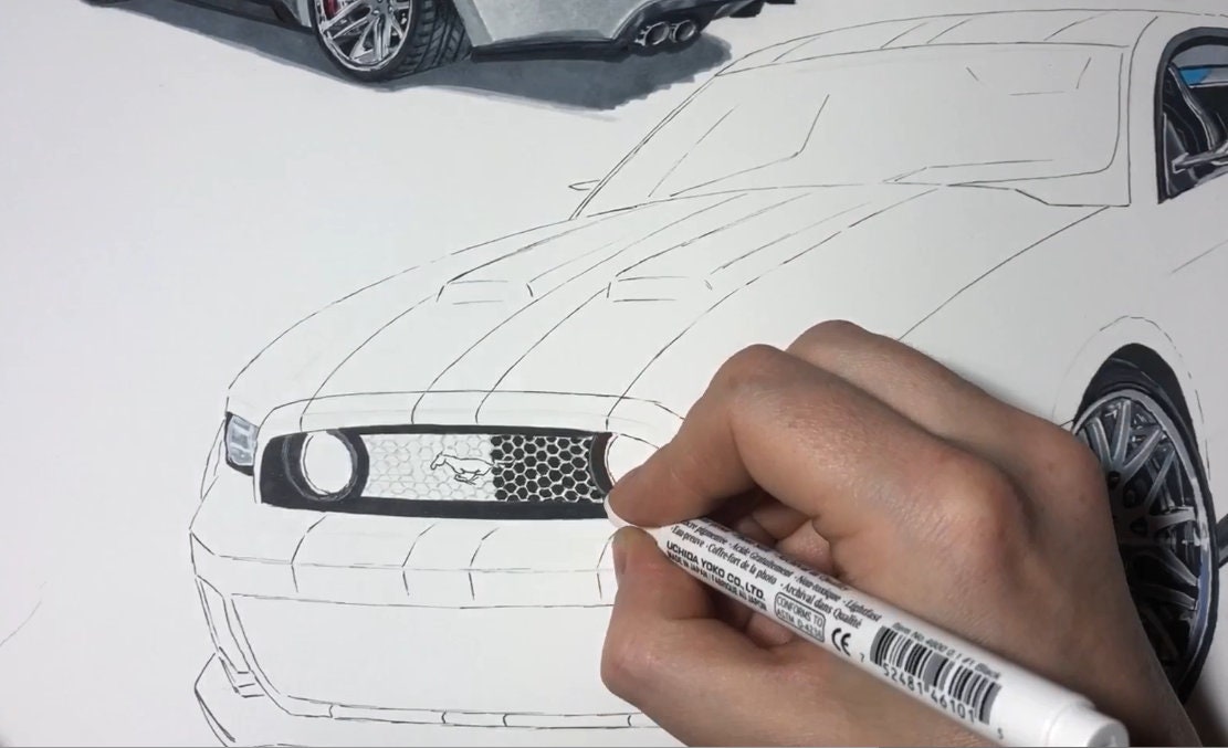 Drawing Ford Mustang Shelby GT500, Shelby Drawing, Need for Speed ...