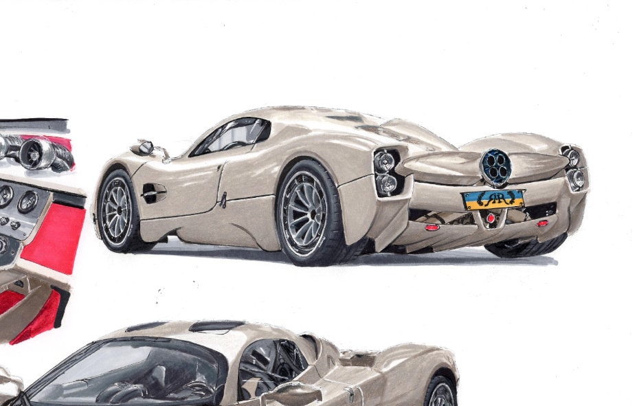 Drawing Pagani Utopia, Car Drawing, Drawing Utopia, Pagani Car Drawing ...