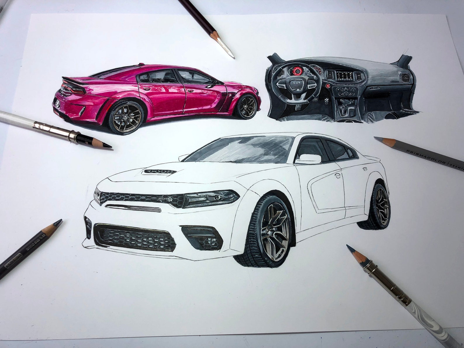 Drawing Dodge Charger Redeye, Dodge Art, Hand Drawing, Car Skatch ...
