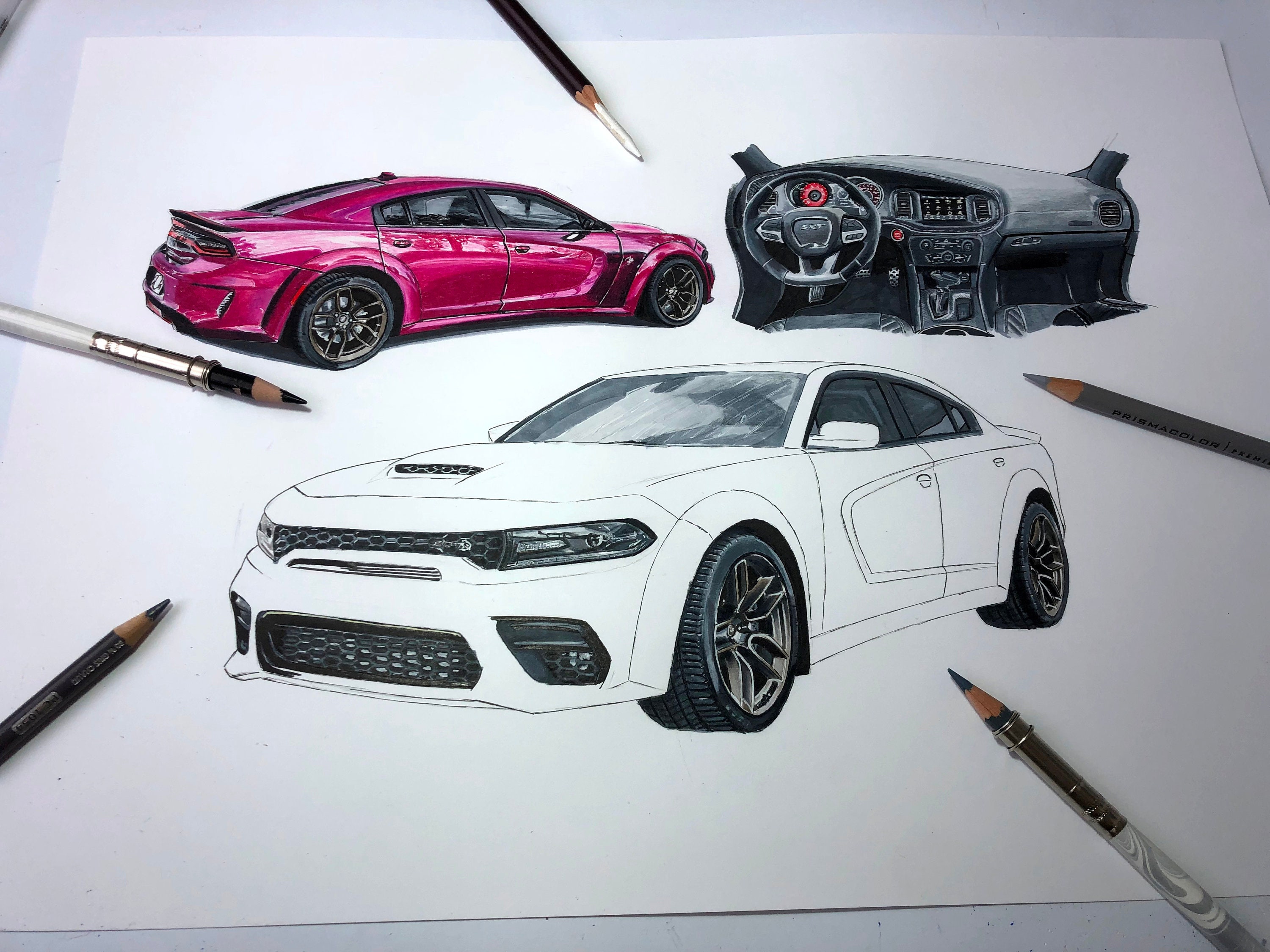 Drawing Dodge Charger Redeye, Dodge Art, Hand Drawing, Car Skatch ...