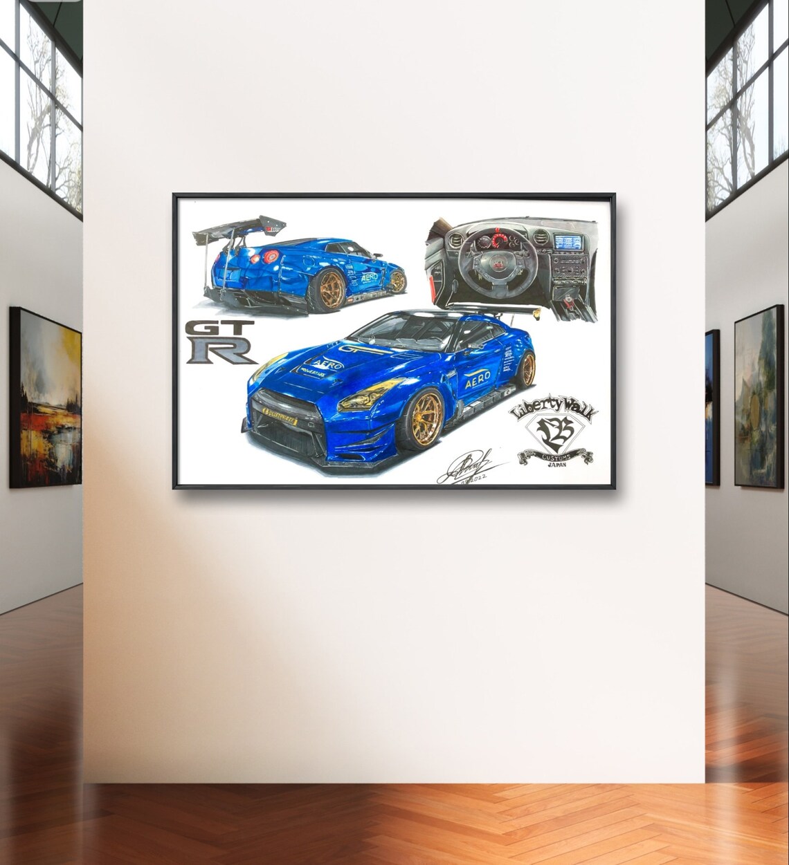 Drawing Nissan GTR, GTR Liberty Walk, Drawing Nissan, GTR R35, Car Art ...