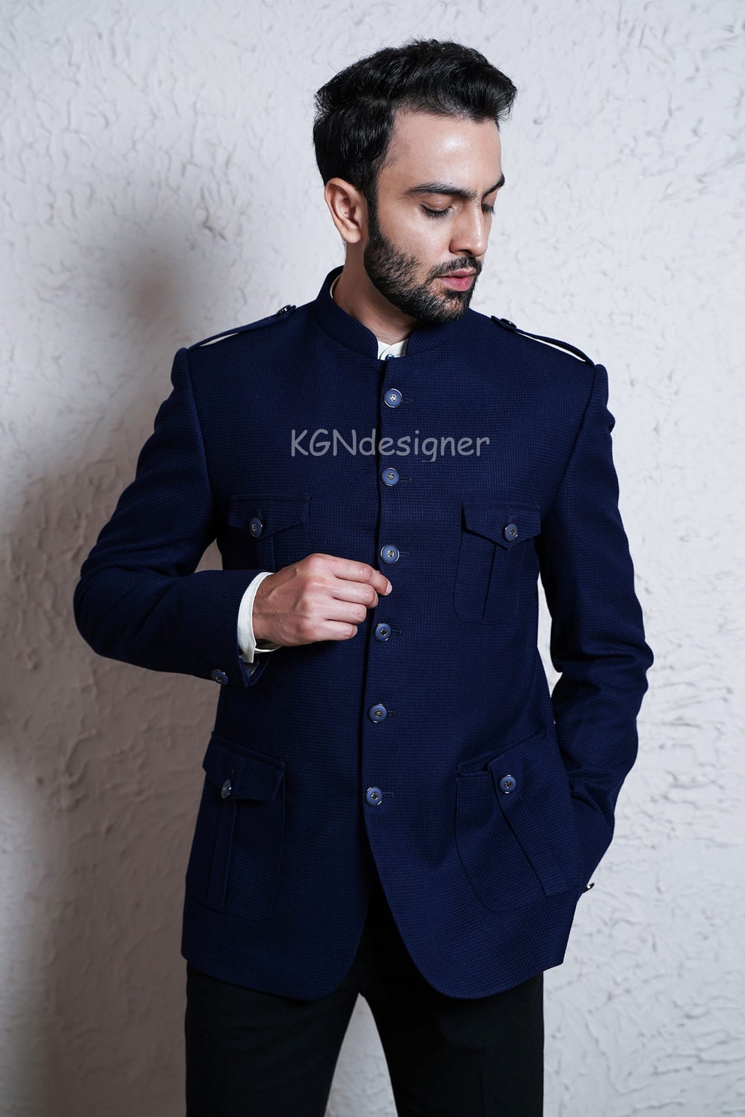 African Navy Blue Hunting Jacket for Men With Black Trouser for Rich ...
