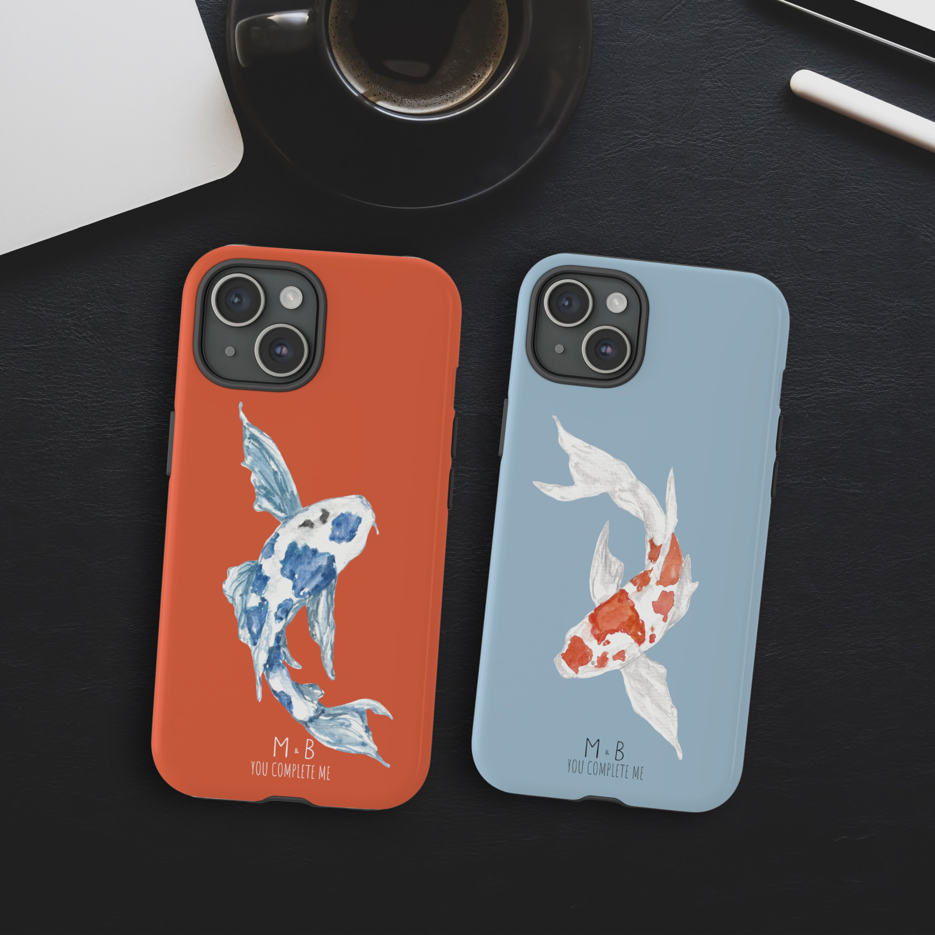 Yin Yang Custom Couple Matching Phone Cases, Personalized Couple Phone ...