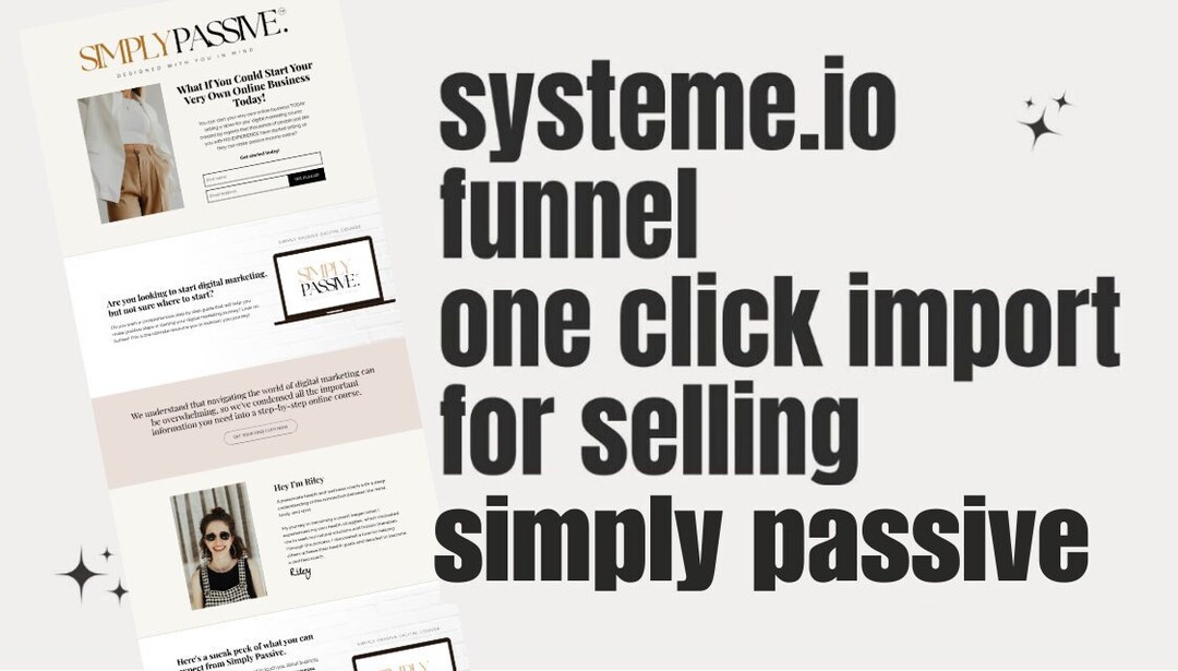 Systeme.io - SIMPLY PASSIVE Funnel - Etsy