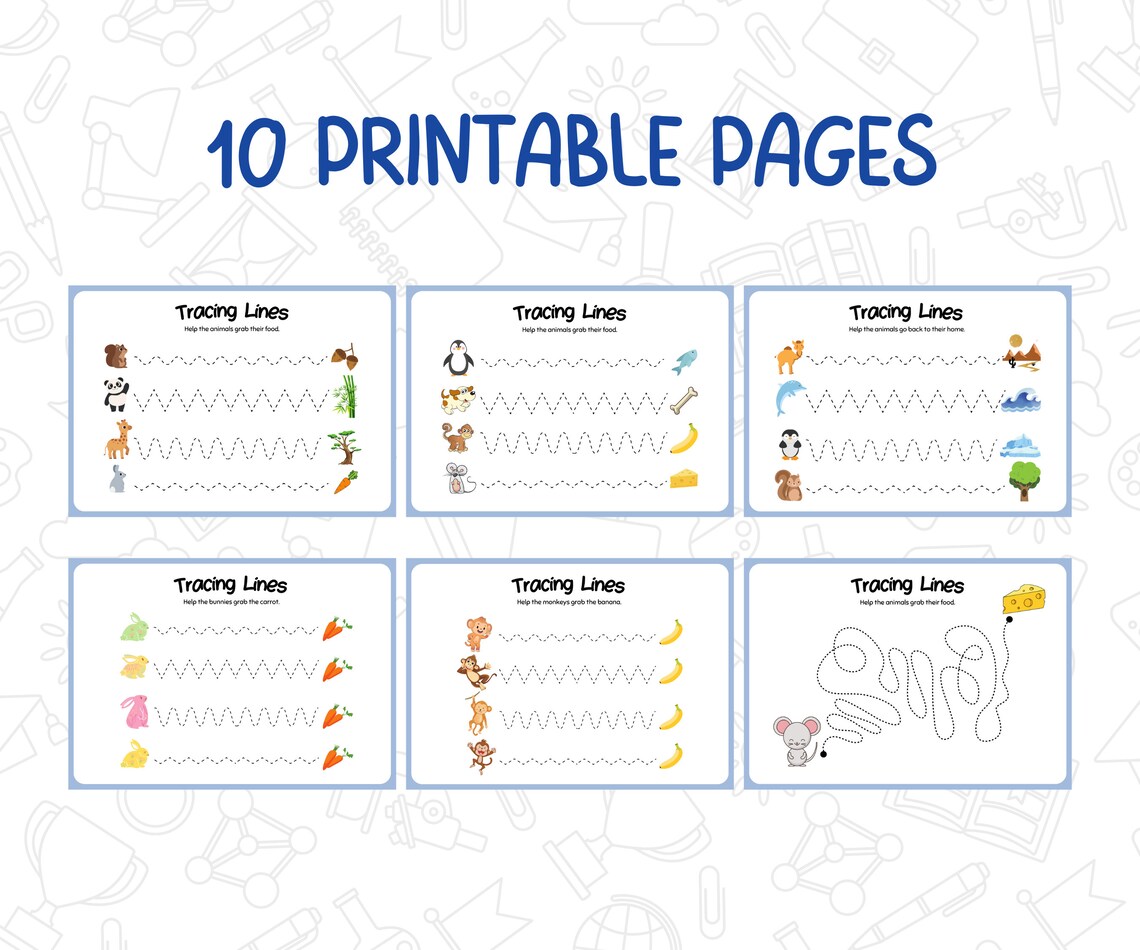 Kids Line Tracing Worksheets, Pre Handwriting Lines Trace, Preschool ...