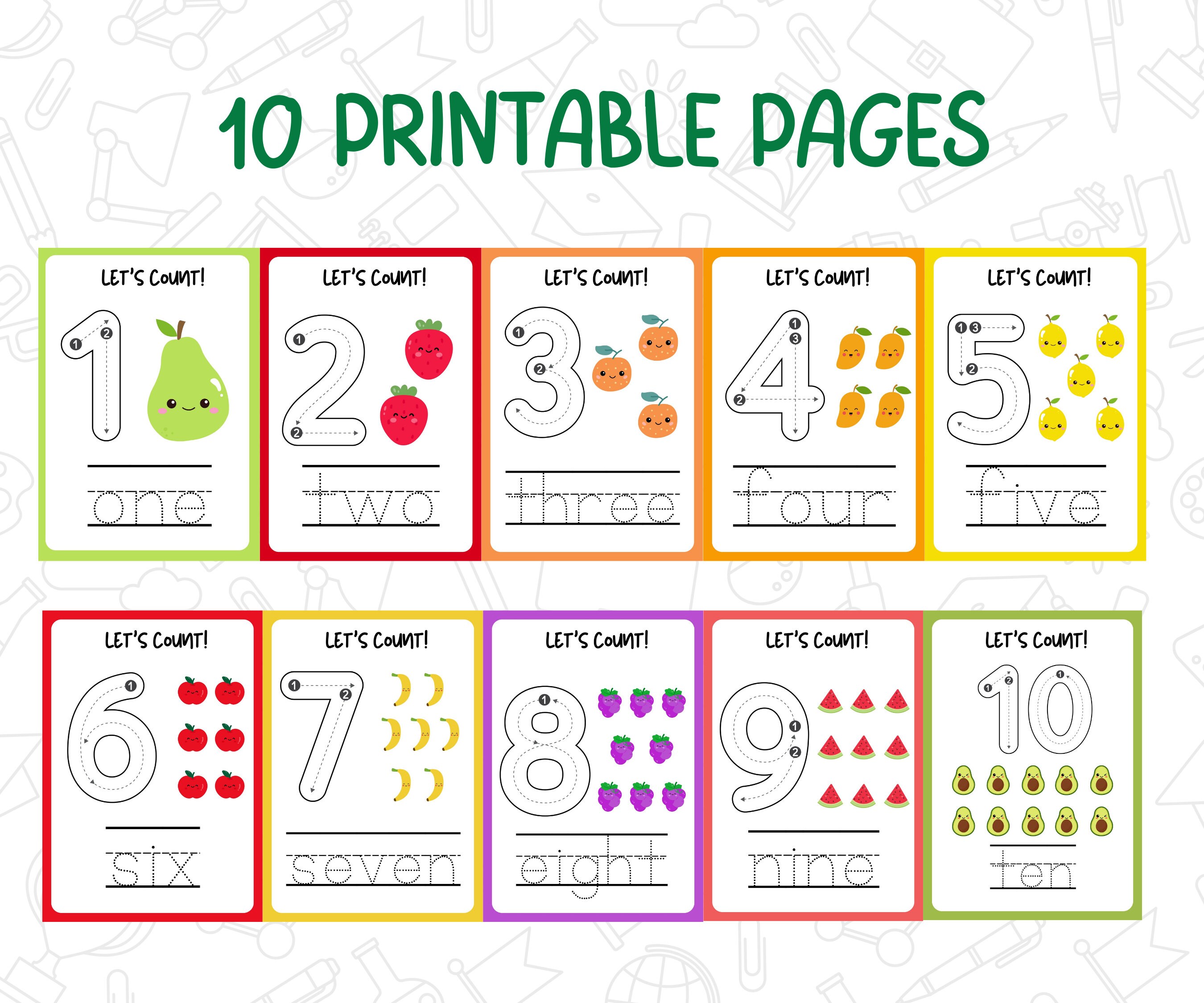 Numbers Tracing Worksheet for Kids | 123 Tracing and Coloring Pages ...