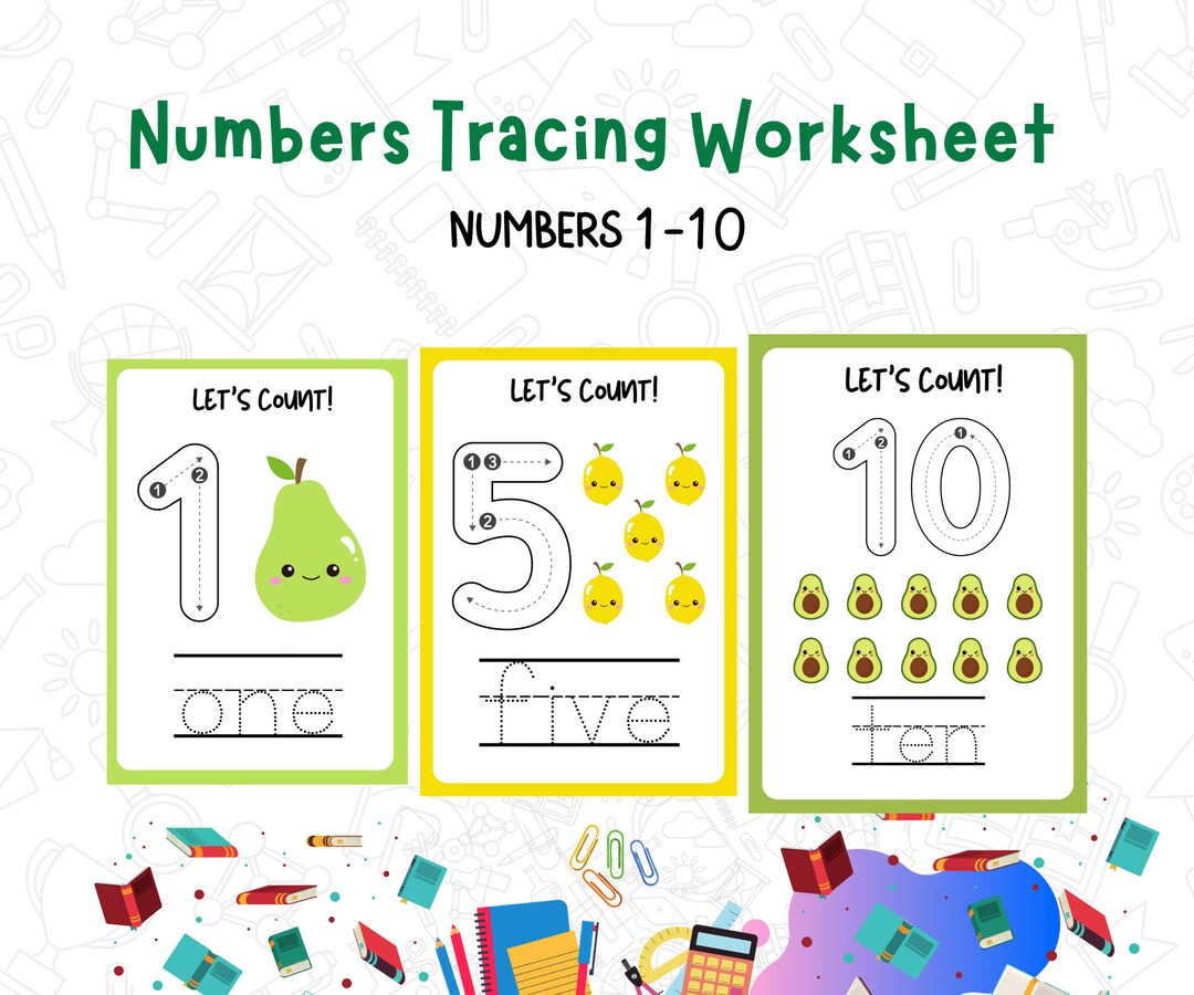 Numbers Tracing Worksheet for Kids | 123 Tracing and Coloring Pages ...