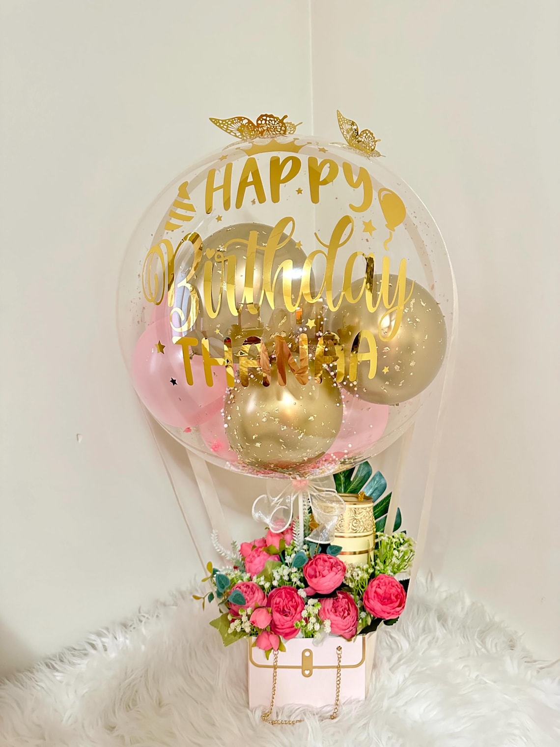Personalized Bobo Balloon Flower Bouquet: Birthday, Shower, Mother's ...