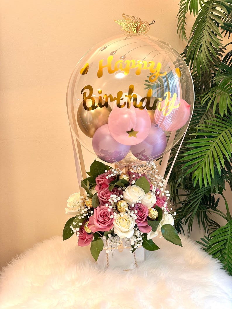 Personalized Bobo Balloon Flower Bouquet: Birthday, Shower, Mother's ...