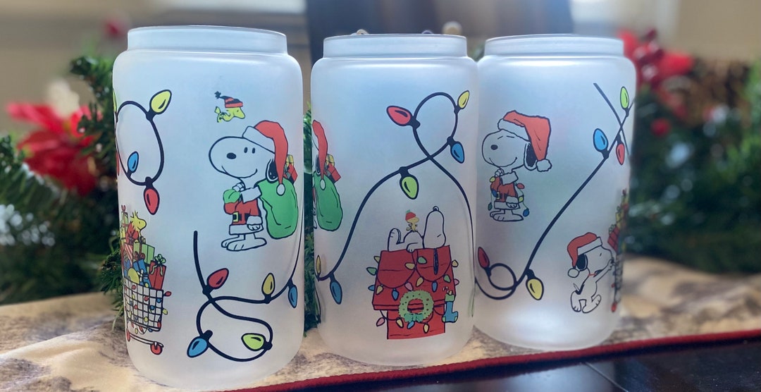 Snoopy Libbey Frosted Cup - Etsy