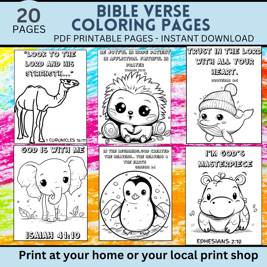 Sunday School Bible Verse Lesson Coloring Sheet Preschool Bible Craft ...