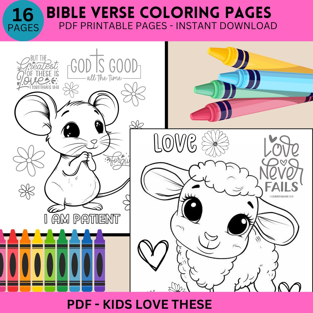 Christian Preschool Bible Verse Coloring Book Page Sunday School ...