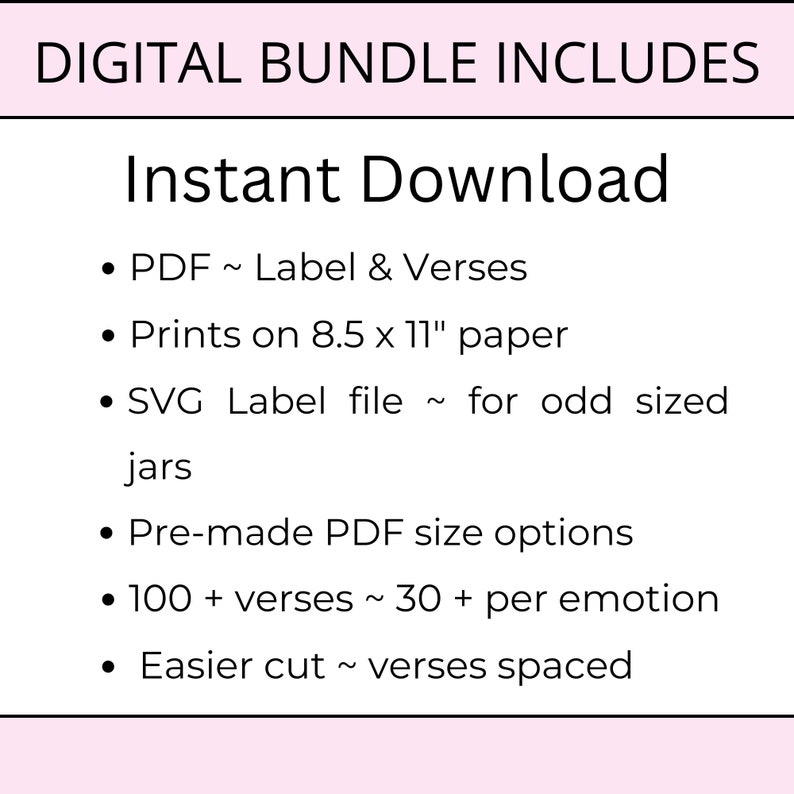 Bible Verse Jar Label DIY Scripture for Emotional Support Digital ...