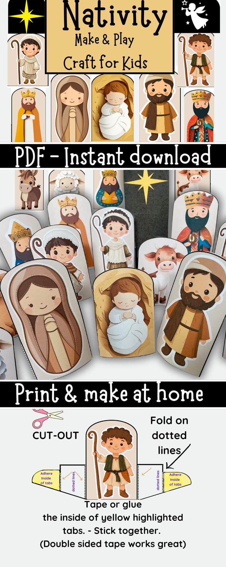 DIY Nativity Scene: Christmas Story Sensory Play (PDF Printable) - Etsy