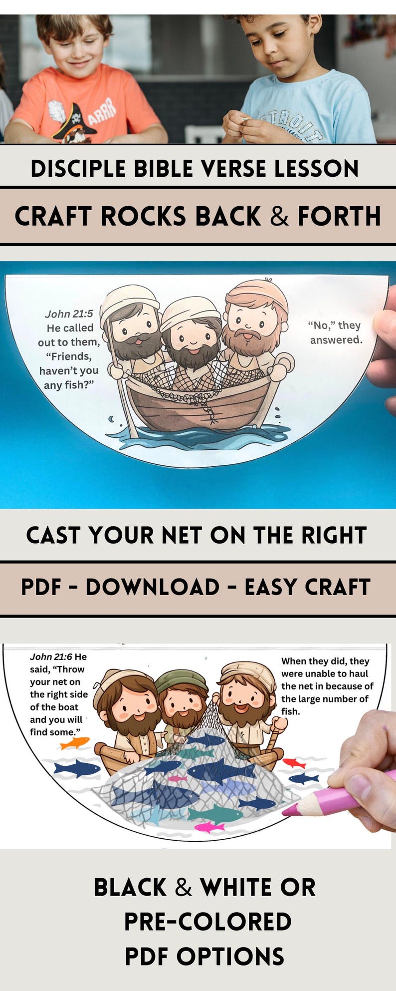 Jesus Miracle Fish Catch Craft: Bible Verse Homeschool Activity (PDF ...
