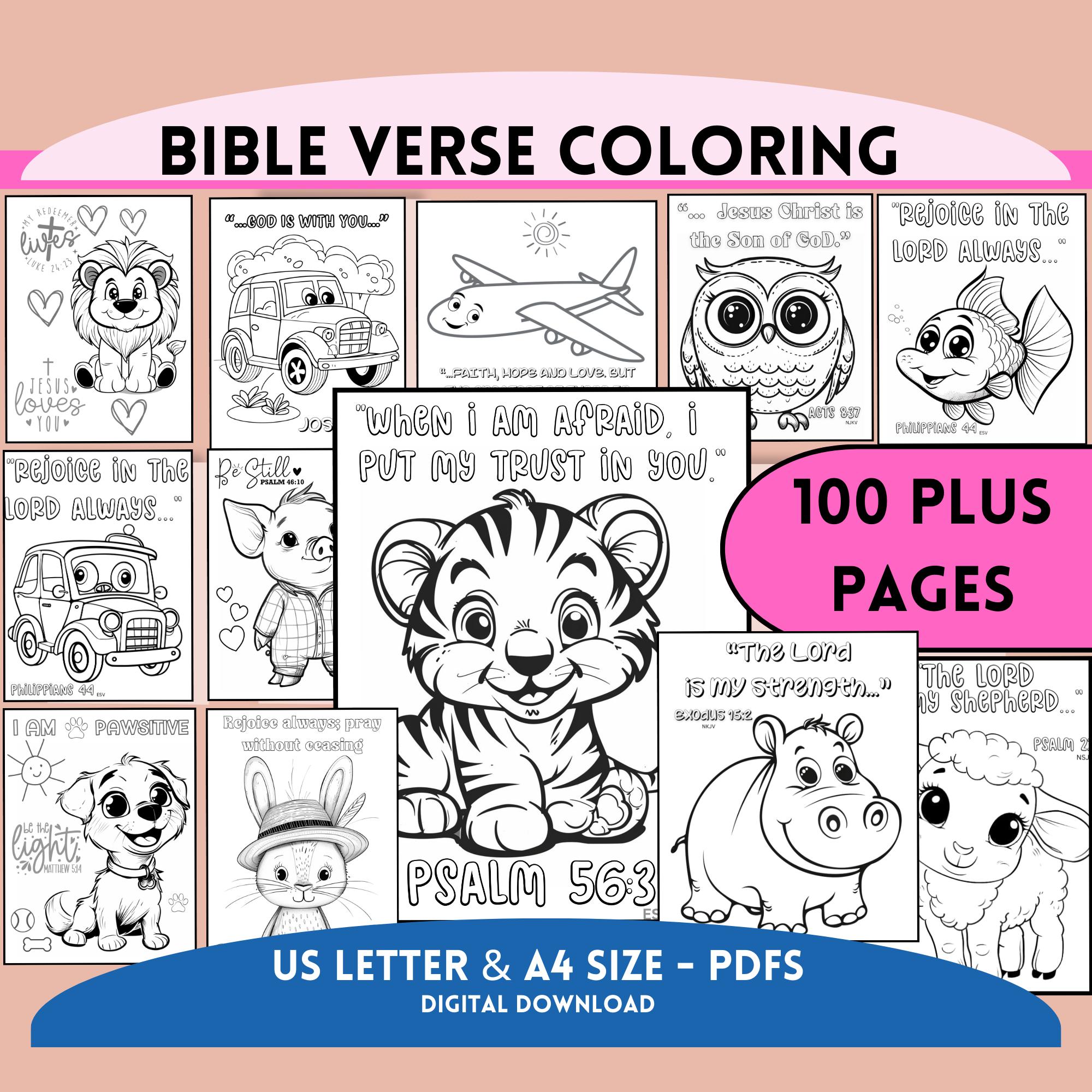 Preschool Bible Verse Coloring Pages: Christian Learning, VBS, Sunday ...