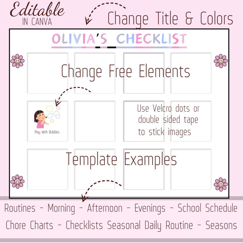 Printable Visual Aid Template Daily Routine Organizer for Kid Special ...
