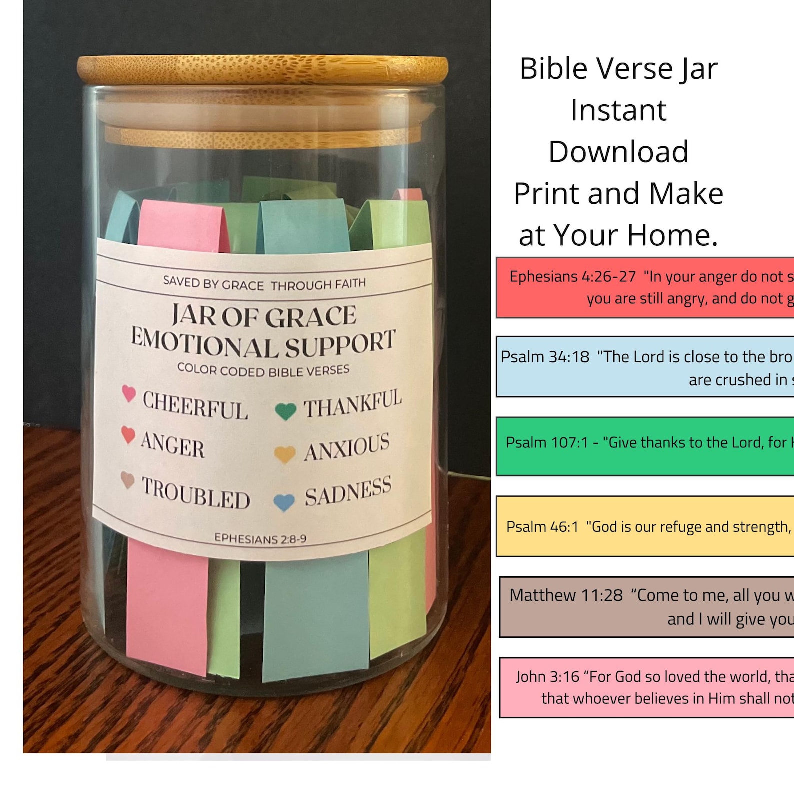Bible Verse Jar of Emotional Support and Faith Based Christian ...