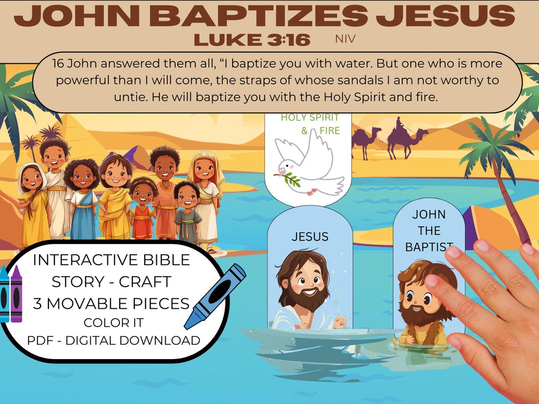 Jesus Baptized Bible Craft Printable for Sunday School Learning for ...