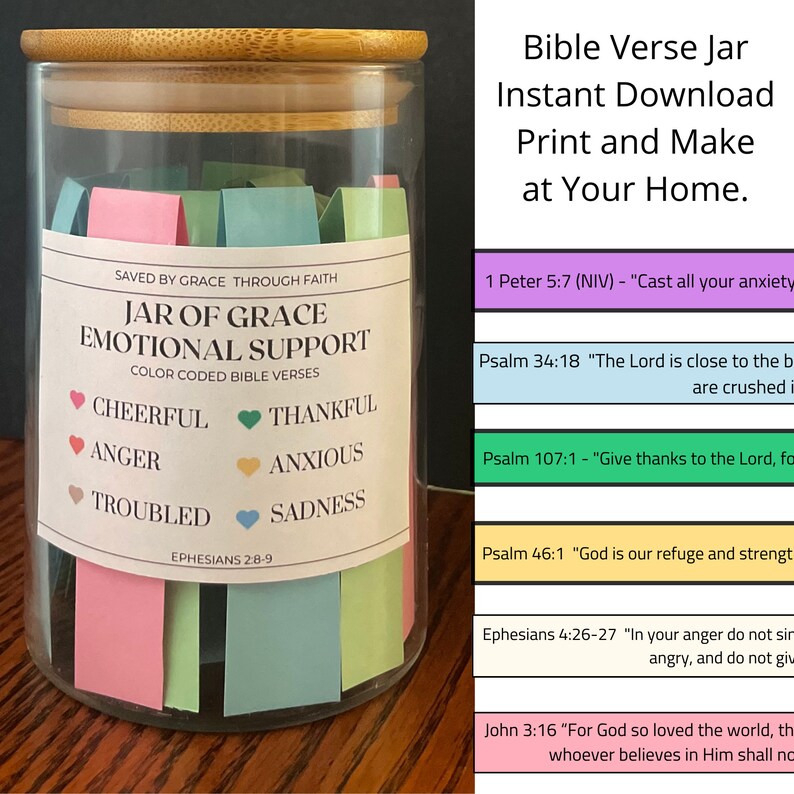 Bible Verse Jar of Emotional Support and Faith Based Christian ...