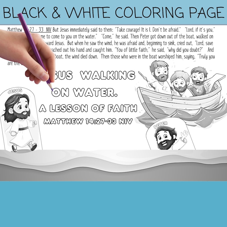 Jesus Walks on Water Craft: Christian Preschool Activity (PDF) - Etsy