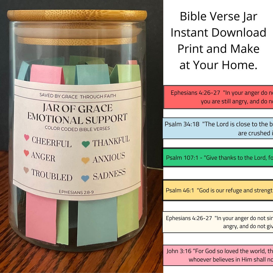 Bible Verse Jar of Emotional Support and Faith Based Christian ...