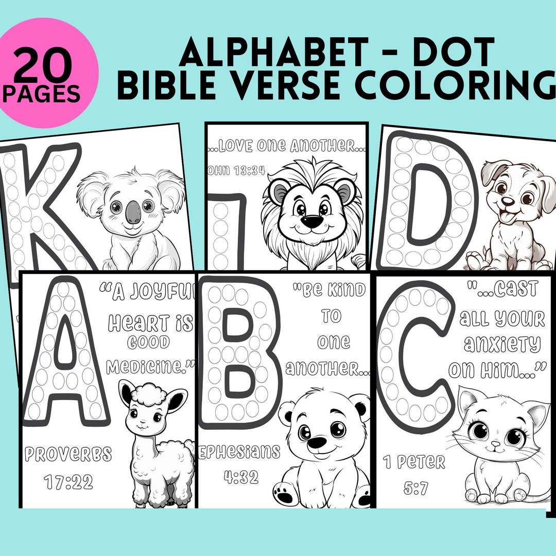 Bible Verse Coloring Page: Animal Alphabet Dot Activity (PDF Download ...