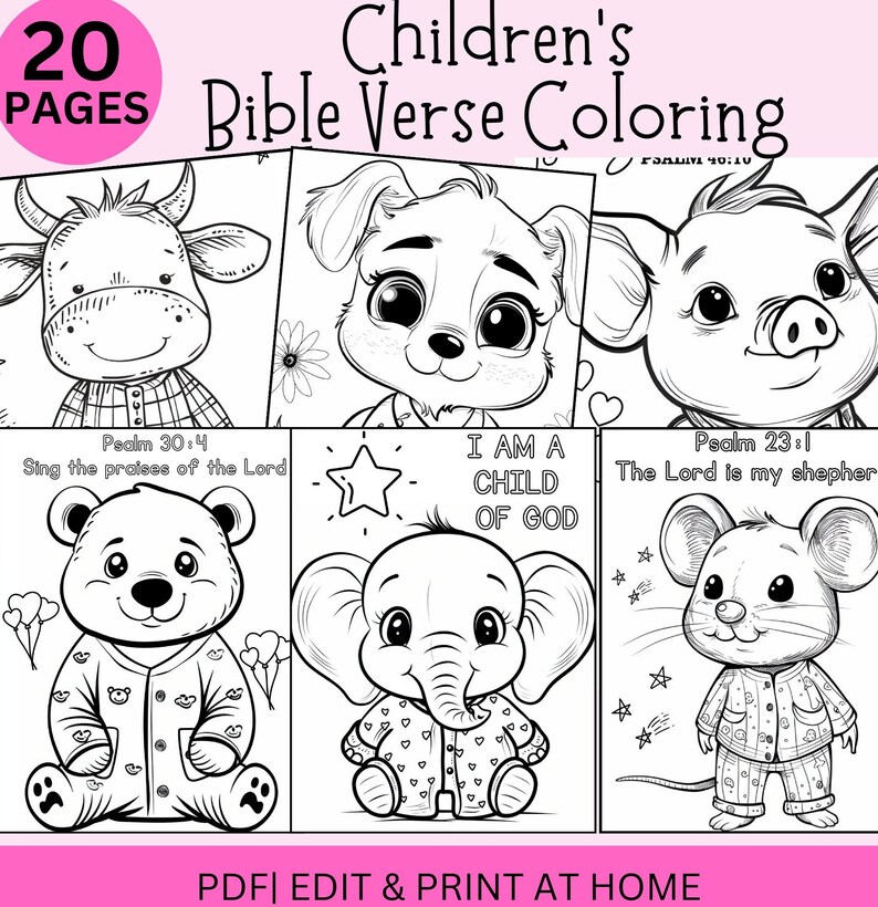 Preschool Ed Bible Verse Coloring Pages: Christian Kids Homeschool (PDF ...