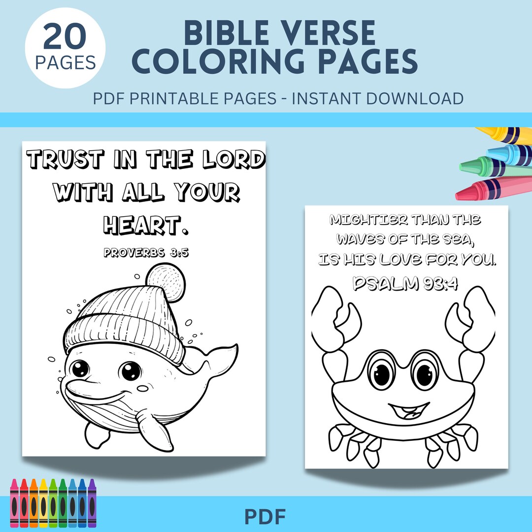 Sunday School Bible Verse Lesson Coloring Sheet Preschool Bible Craft ...