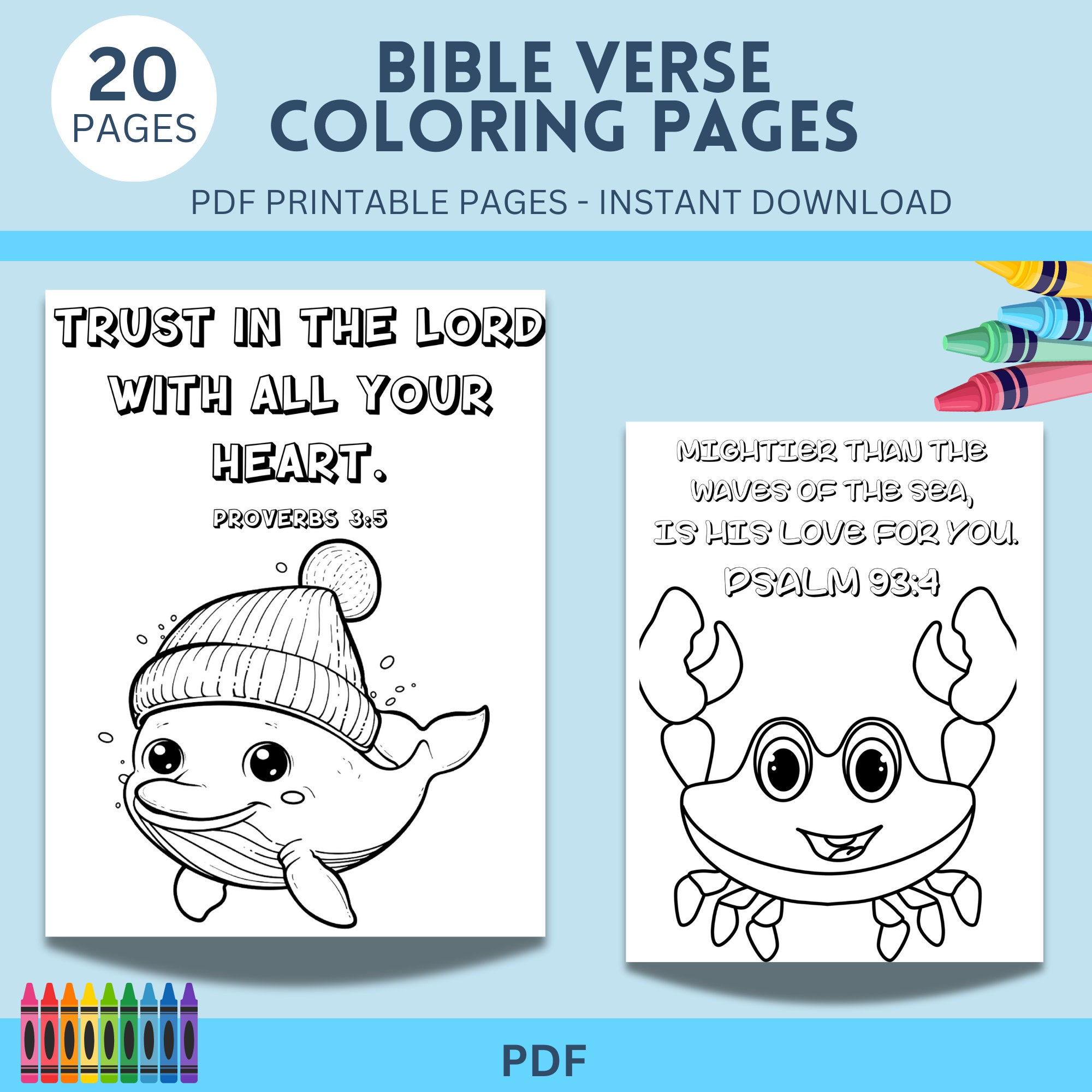 Sunday School Bible Verse Lesson Coloring Sheet Preschool Bible Craft ...
