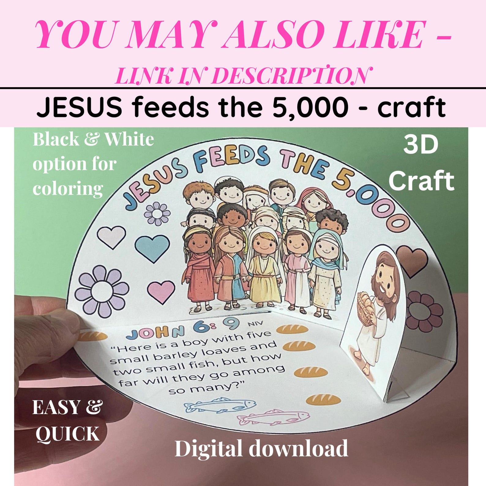 Jesus Miracle Fish Catch Craft: Bible Verse Homeschool Activity (PDF ...