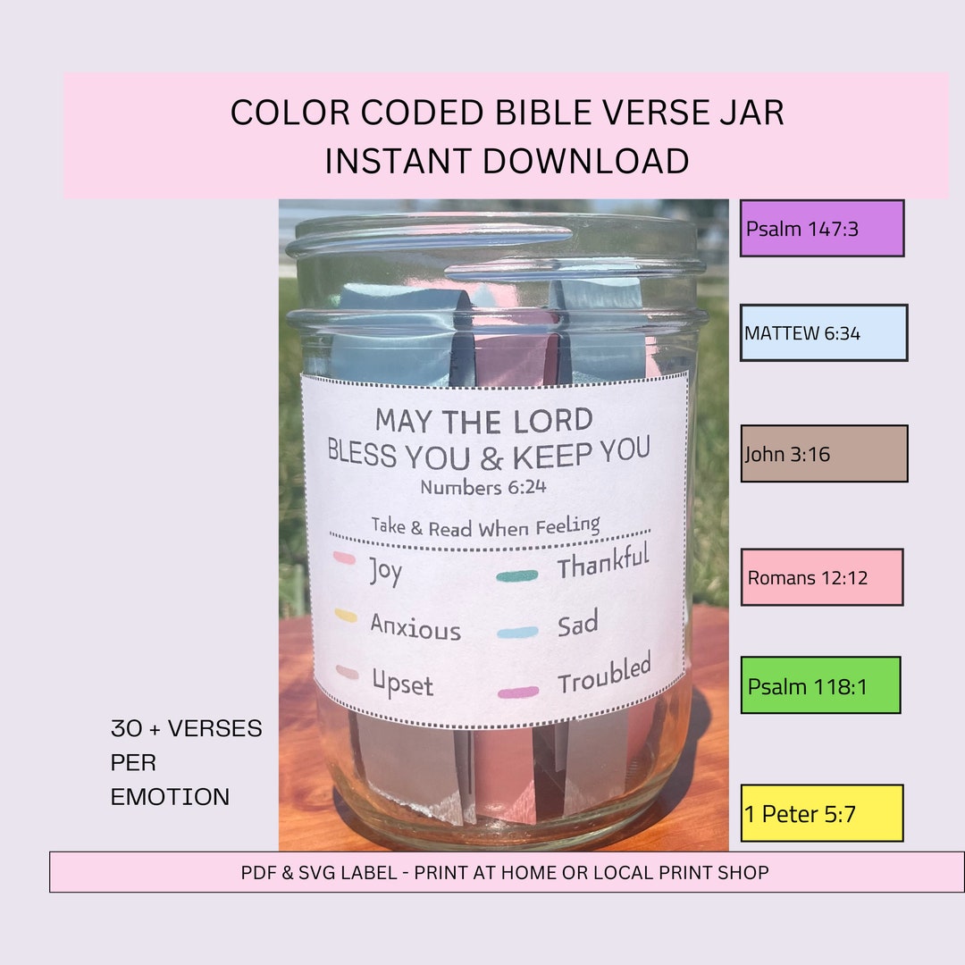 Bible Verse Jar of Emotional Support for Christian Faith Based Hope ...