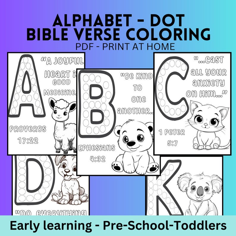 Preschool Bible Verse Coloring Pages: Christian Learning, VBS, Sunday ...