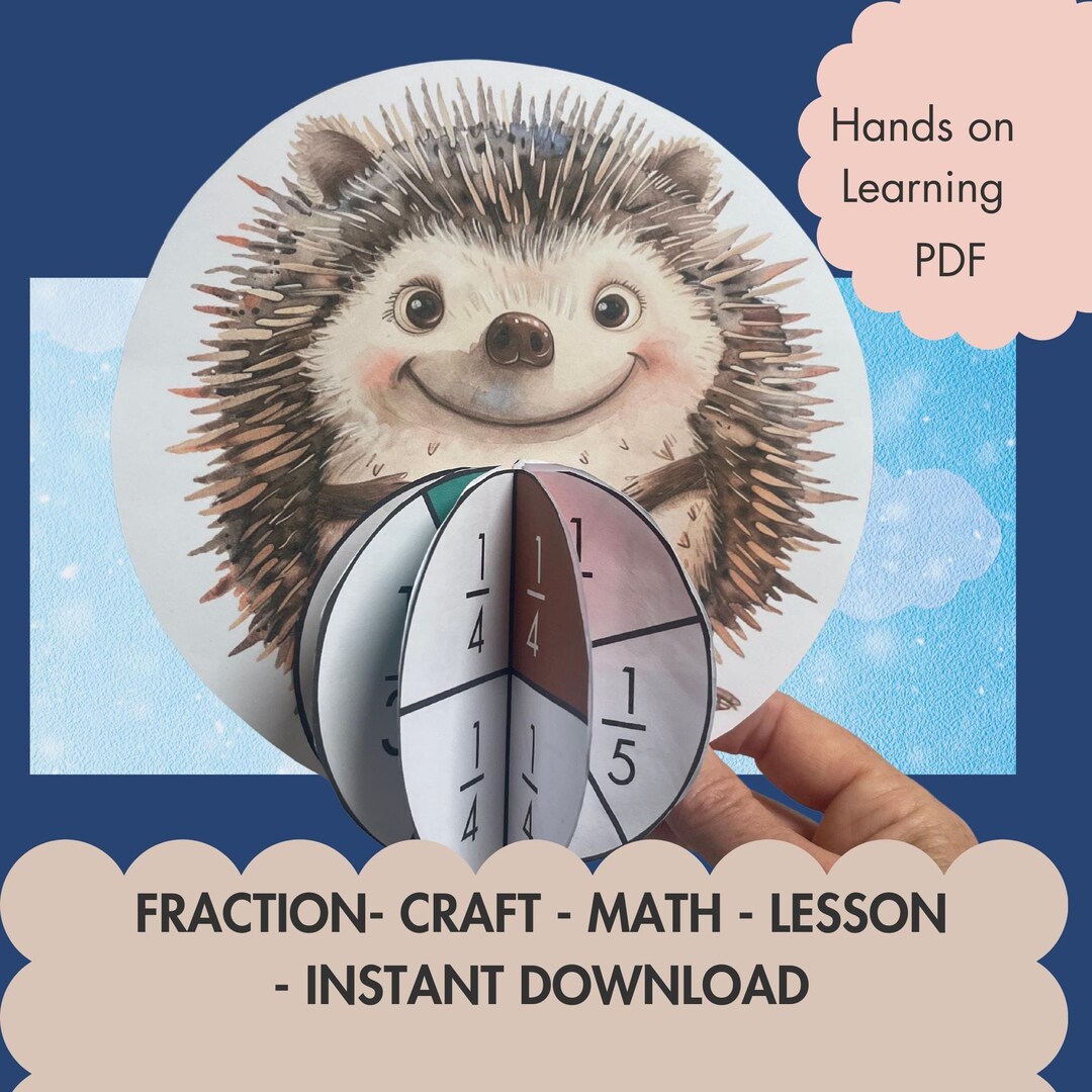 DIY Fraction Craft Worksheet for Kindergarten Kid Fun Educational Study ...