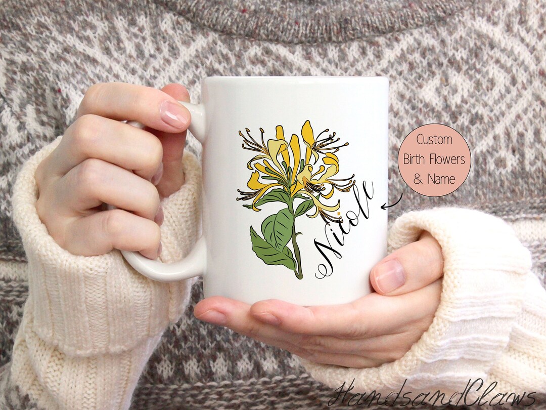 Personalized Birth Flower Mug,custom Grandma's Garden Mug,birth Flower ...