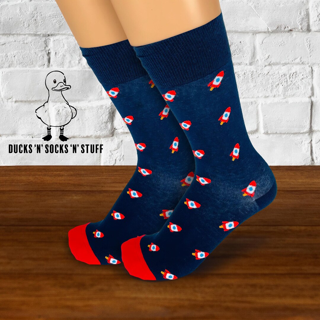 Rocket Funky & Fun Socks Outer Space Astronaut Novelty Quirky Socks ...