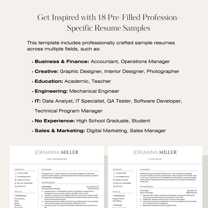 Modern Resume Google Docs Template ATS: Academic, Engineer, Accountant ...
