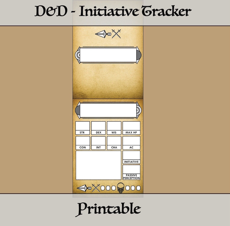D&D Initiative Tracker - Parchment Style. - Etsy