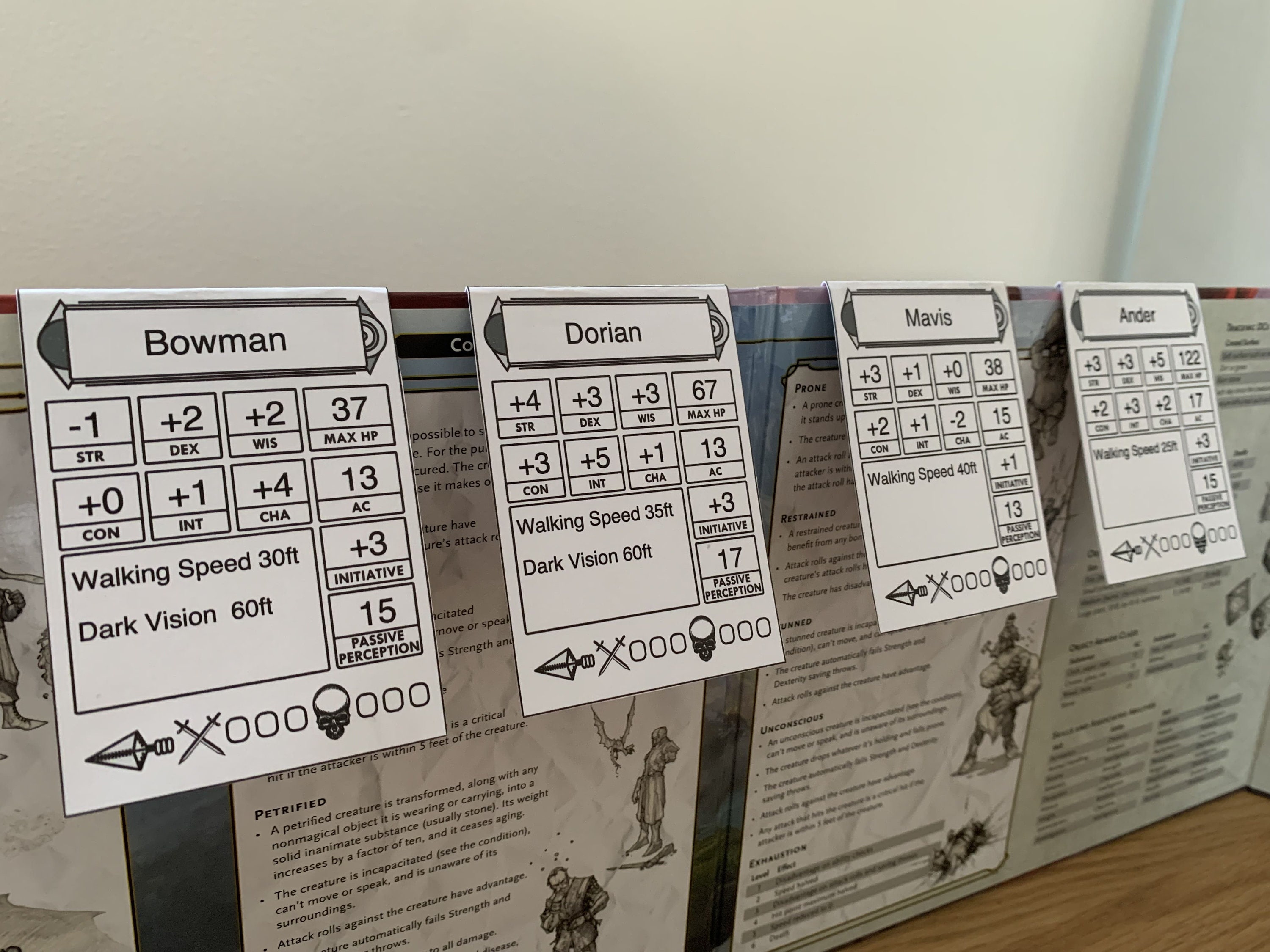D&D Initiative Tracker - Black and White Printer-friendly - Etsy