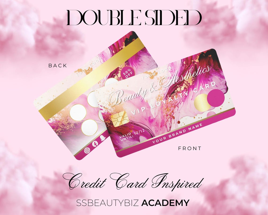Purple & Gold Marble Loyalty Card Template: DIY Business Design (canva ...