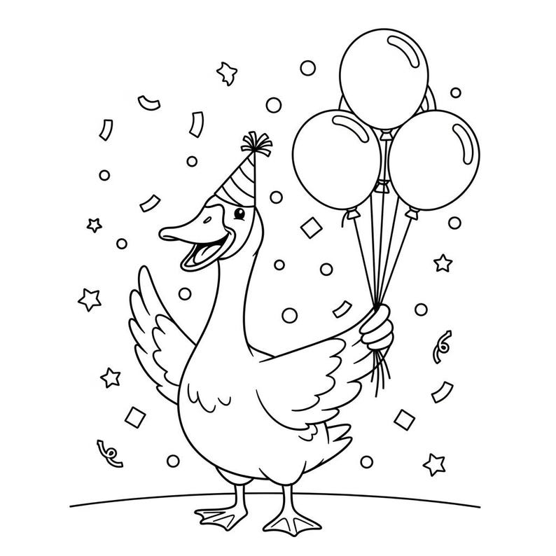 Silly Goose Coloring Pages for Kids – 80 Printable Fun & Happy Goose ...