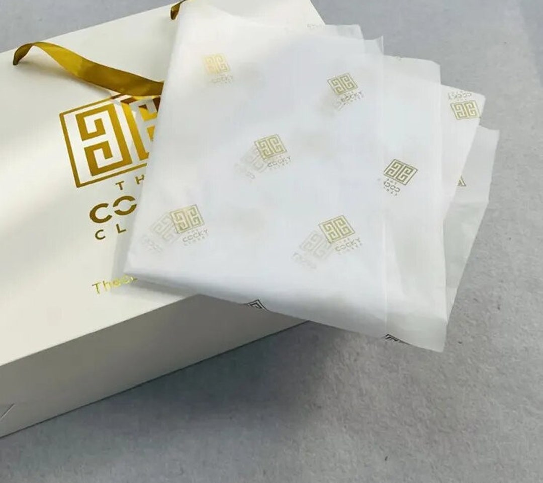 Packaging Clothes Wrapping White Tissue Paper Brand Name Printed for ...